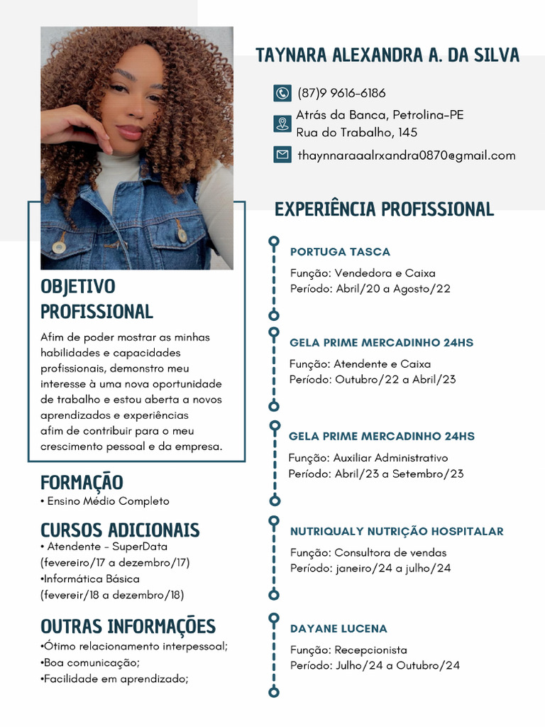 Currículo Taynara 2024 - Atualizado PDF | PDF