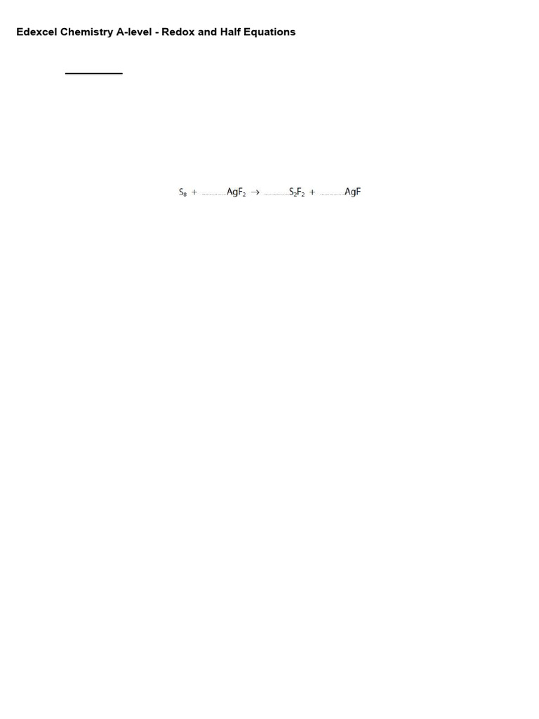 Redox and Half Equations | PDF | Chlorine | Redox
