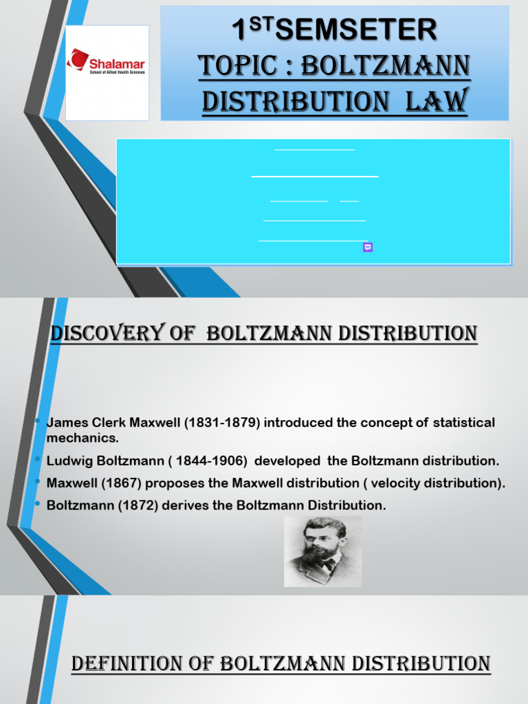 Boltzmann Distribution Law | PDF | Temperature | Gases