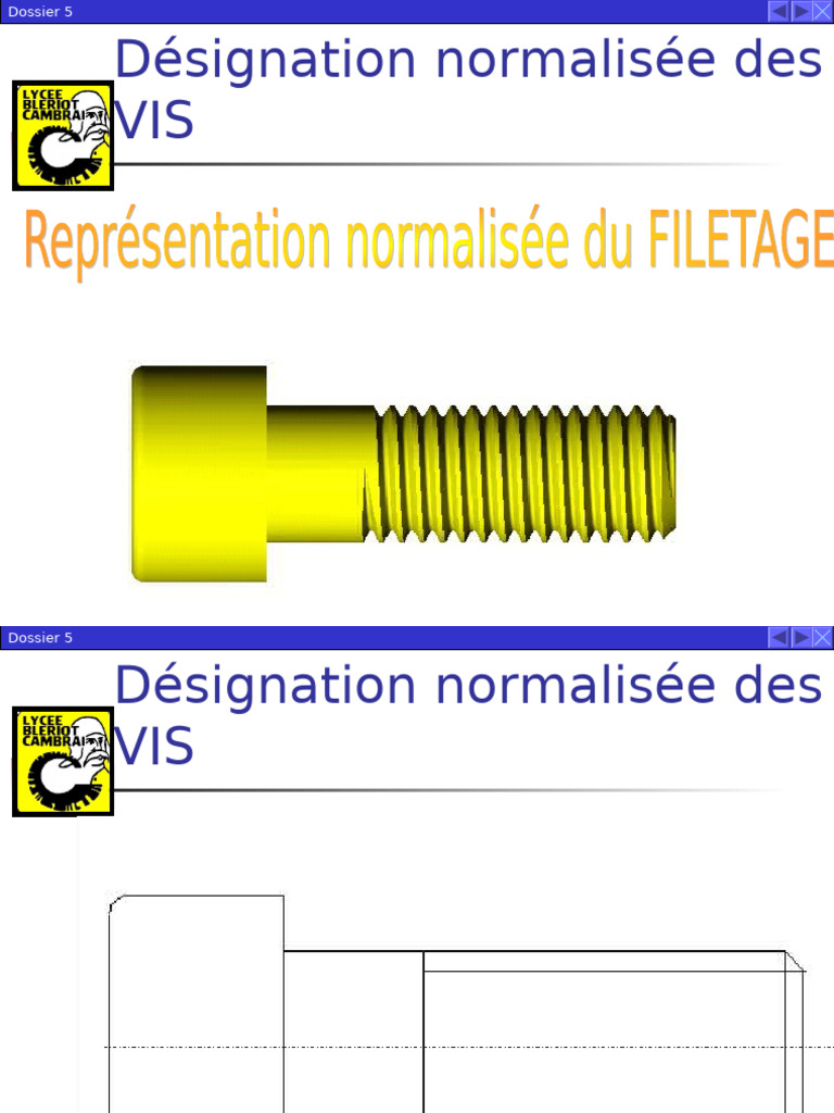 Désignation normalisée des vis | PDF | Vis de fixation | Processus ...