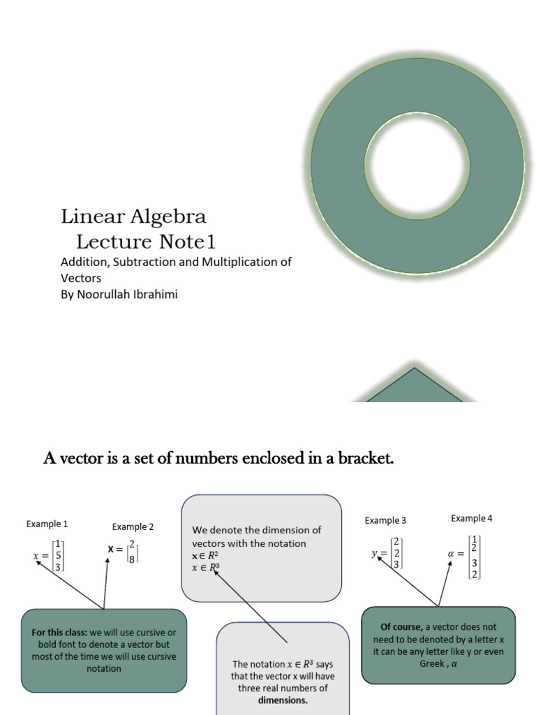 LinearAlgebra Lecture Note1 2114 1 | PDF | Euclidean Vector | Algebra
