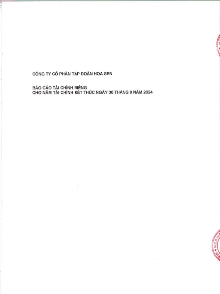 HSG BCTC Rieng Cty Me NDTC 2023 2024 Da Kiem Toan | PDF