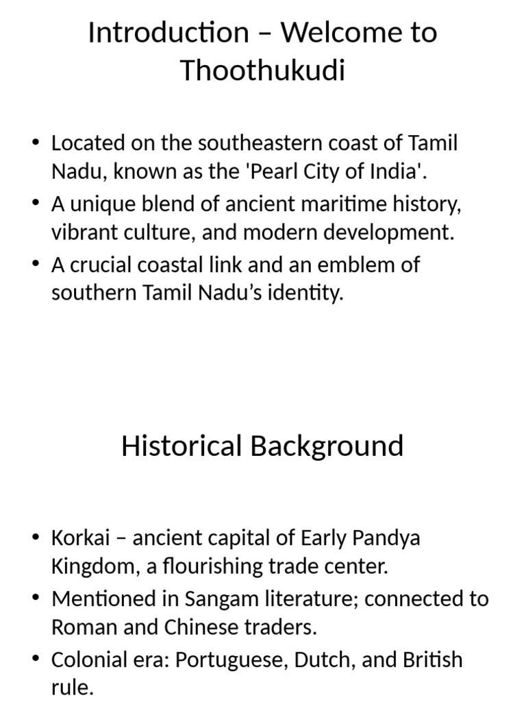 Thoothukudi: A Coastal Gem of Heritage | PDF