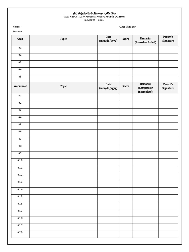Progress Report Fourth Quarter | PDF
