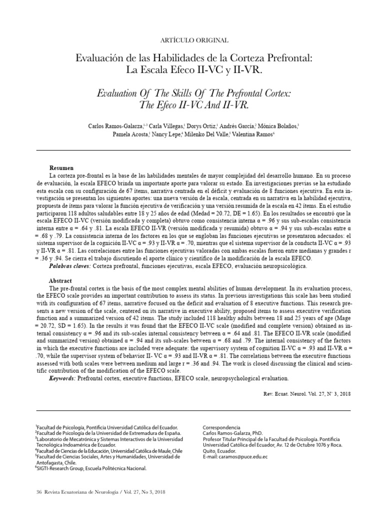 Efeco Ii | PDF | Alfa de Cronbach | Funciones ejecutivas