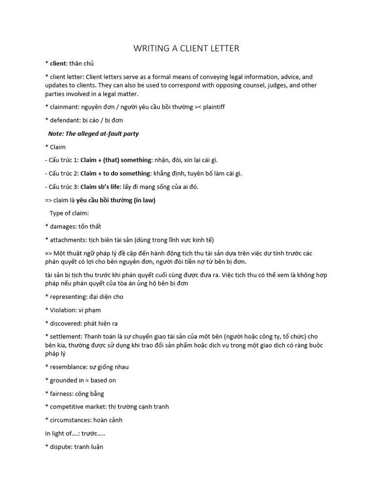 Writing A Client Letter | PDF