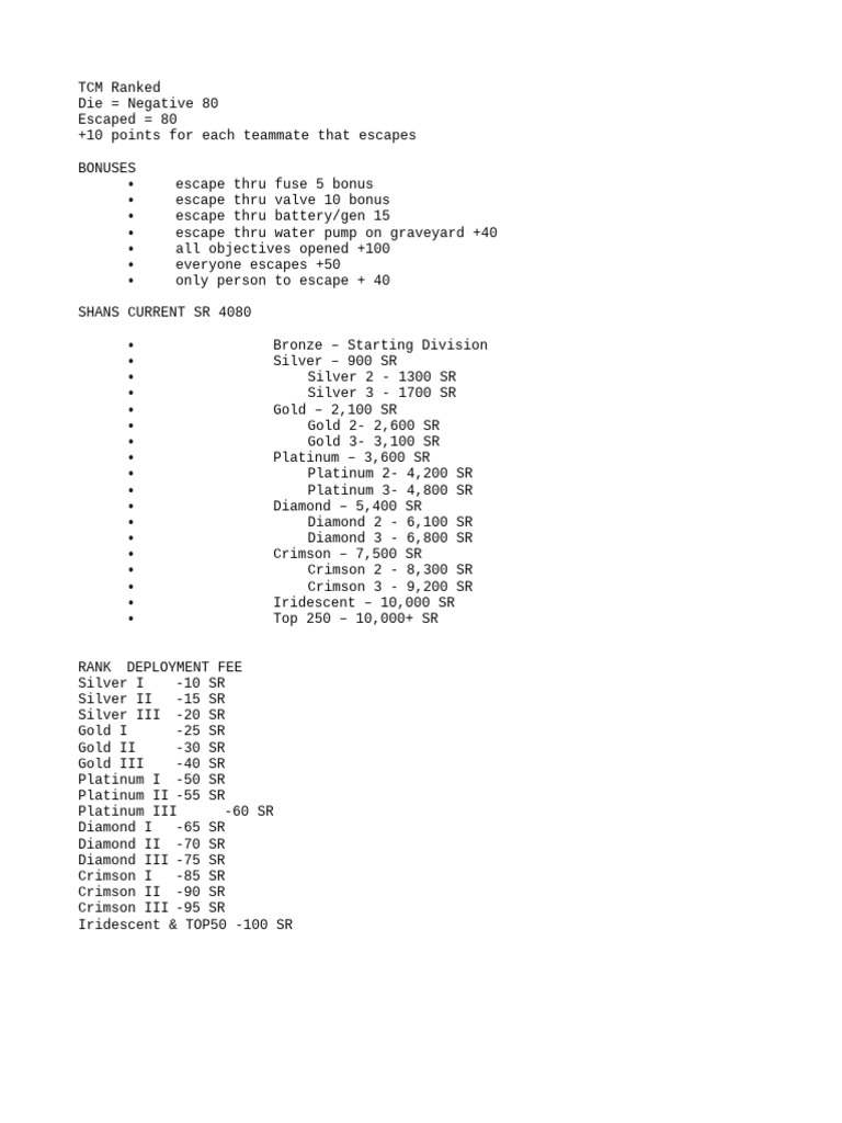Ranked Division and XP Guide | PDF