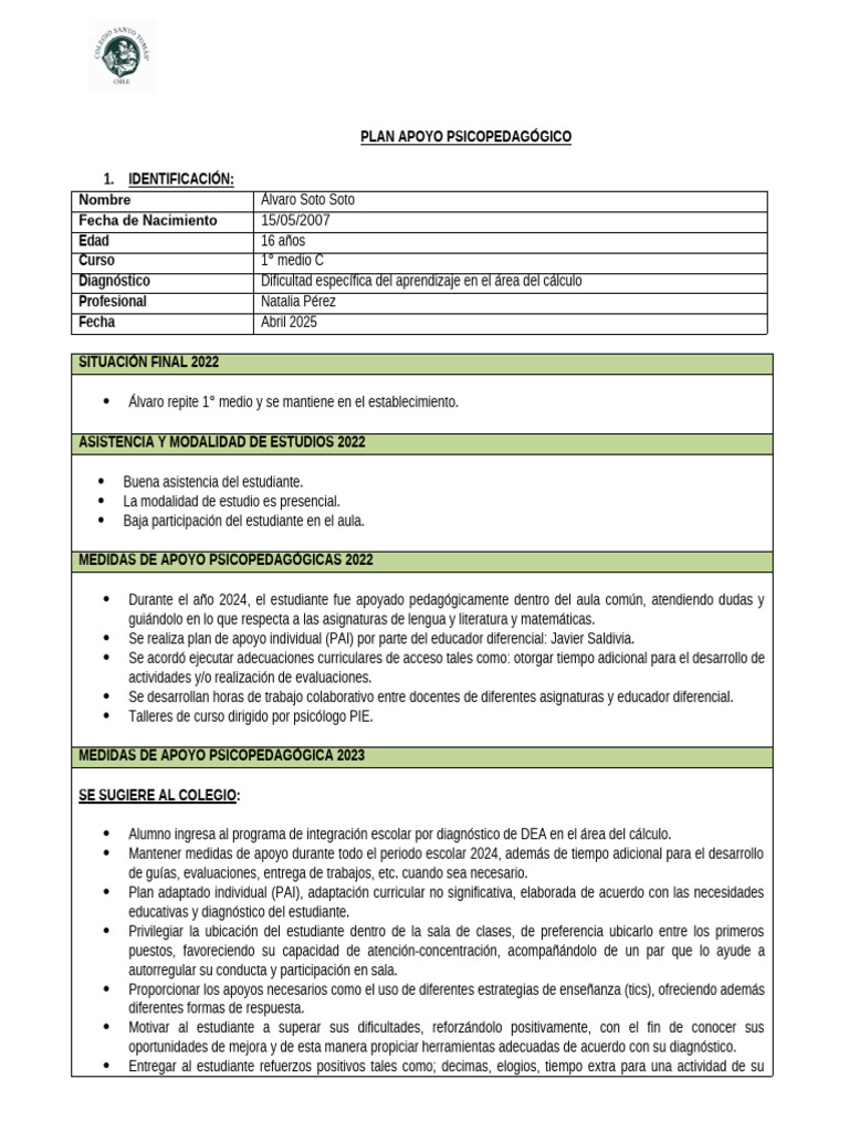 PAI Ejemplo | PDF | Enseñando | Aprendizaje