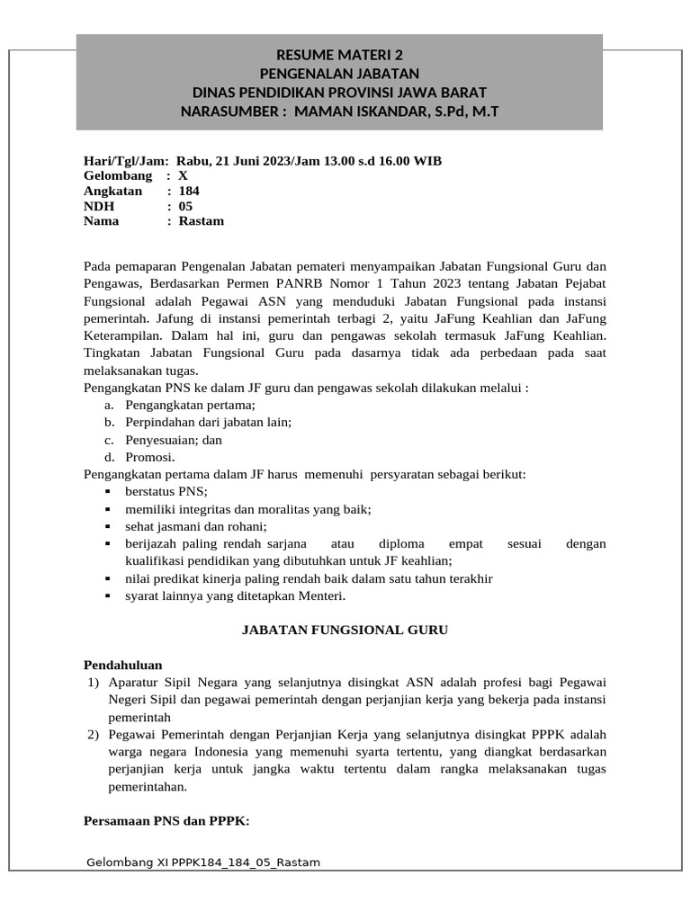 Materi 2 Pengenalan Jabatan | PDF