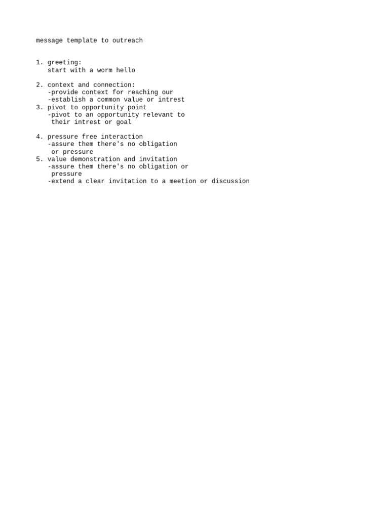 Message Template | PDF