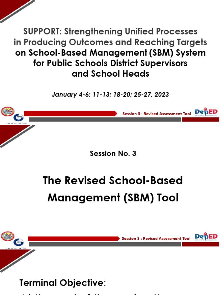 SD-Session-3-The-Revised-SBM-Tool-Edited | PDF | Learning | Governance