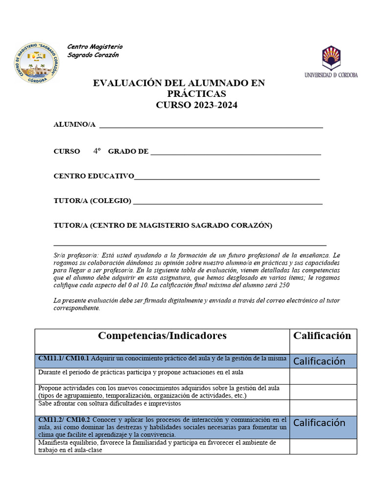 14EVALUACIÃ_N PIII | PDF | Maestros | Enseñando