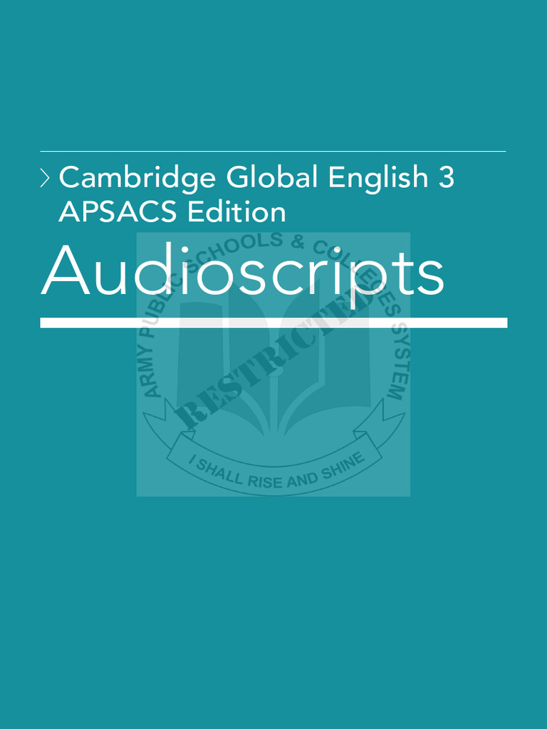 Class - III - Cambridge Global English - Audio Scripts | PDF | Desert | Camouflage
