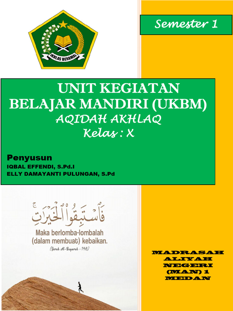 UKBM Aqidah Akhlaq MIPA DAN IPS Semester 1 | PDF