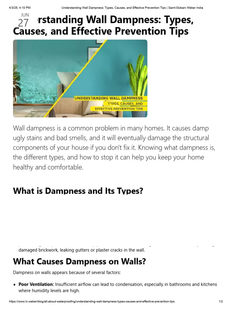 Understanding Wall Dampness - Types, Causes, and Effective Prevention ...
