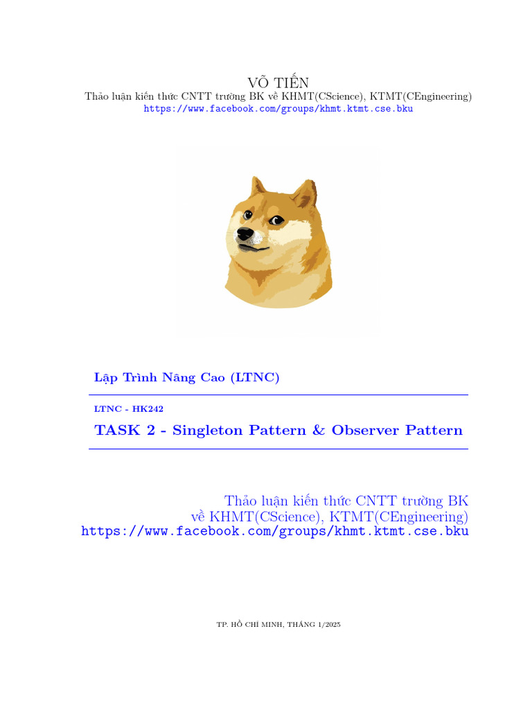 TASK 2 - Singleton Pattern & Observer Pattern | PDF