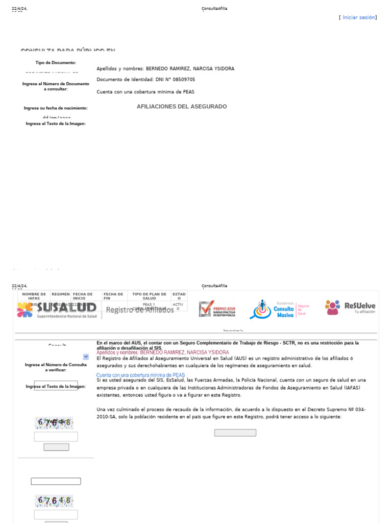 Bernedo Susalud Lunes 22 | PDF | Seguro