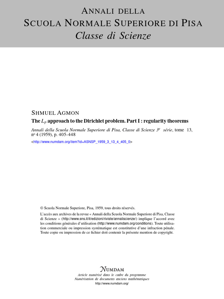 The LP Approach To The Dirichlet Problem I | PDF | Convolution | Function (Mathematics)