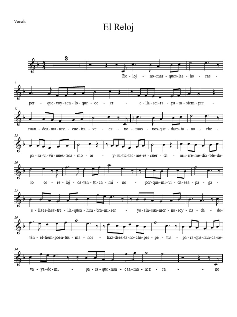 El Reloj - Vocal | PDF