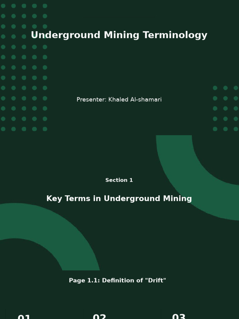 Underground Mining Terminology | PDF | Mining | Coal Mining