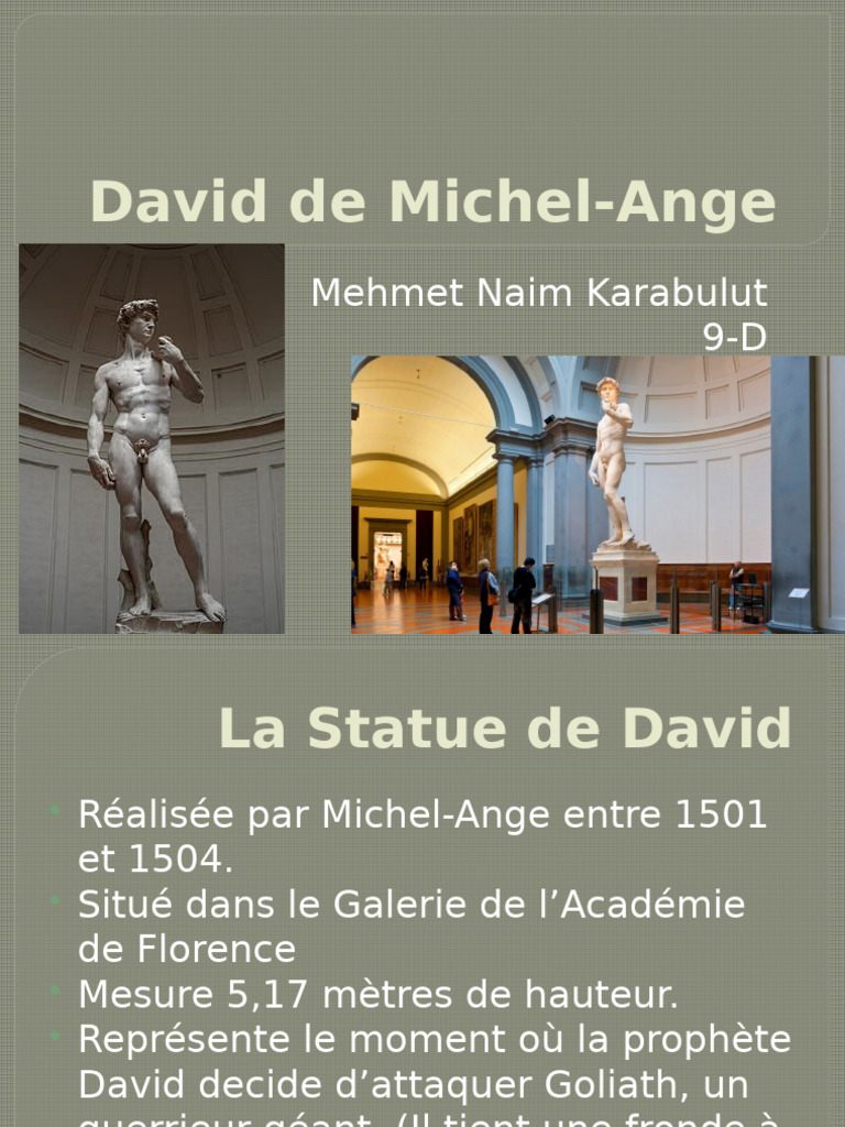 La Statue de David de Michel-Ange | PDF | Michel-Ange | Arts