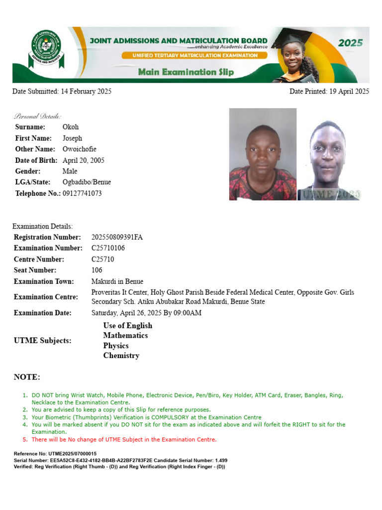 Https-:slipsprinting Jamb Gov ng:ShowReport | PDF