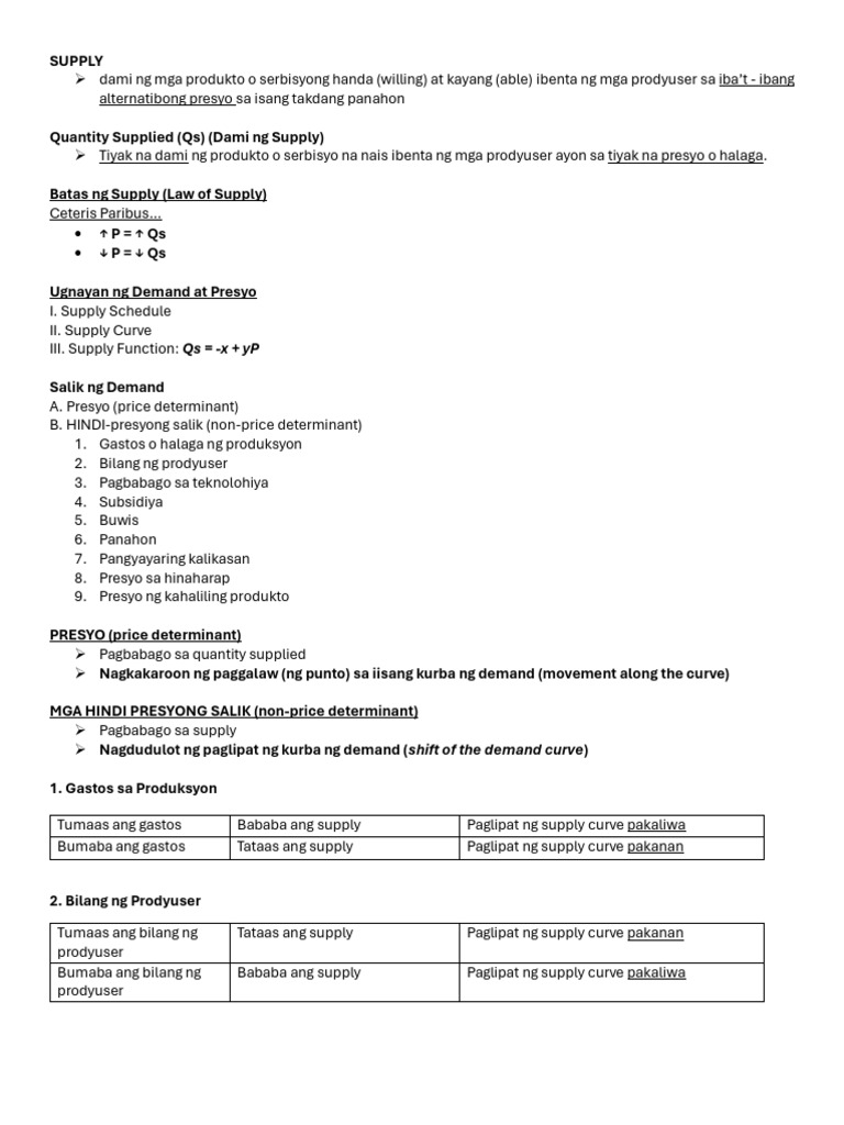 Supply Handout | PDF
