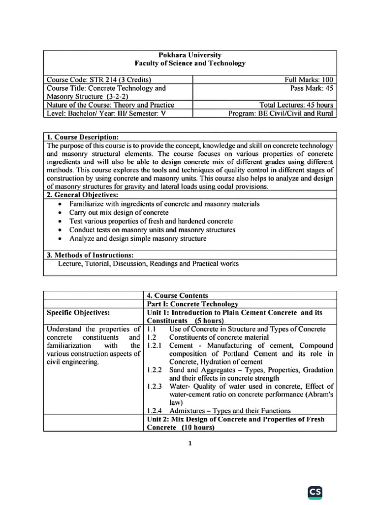 6th Sem Syllabus New | PDF