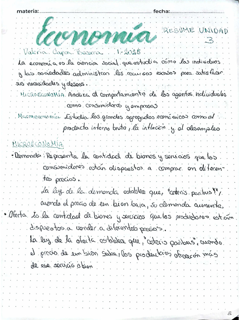 Resumen Unidad 3 Valeria Capra INTRO.ECONO | PDF