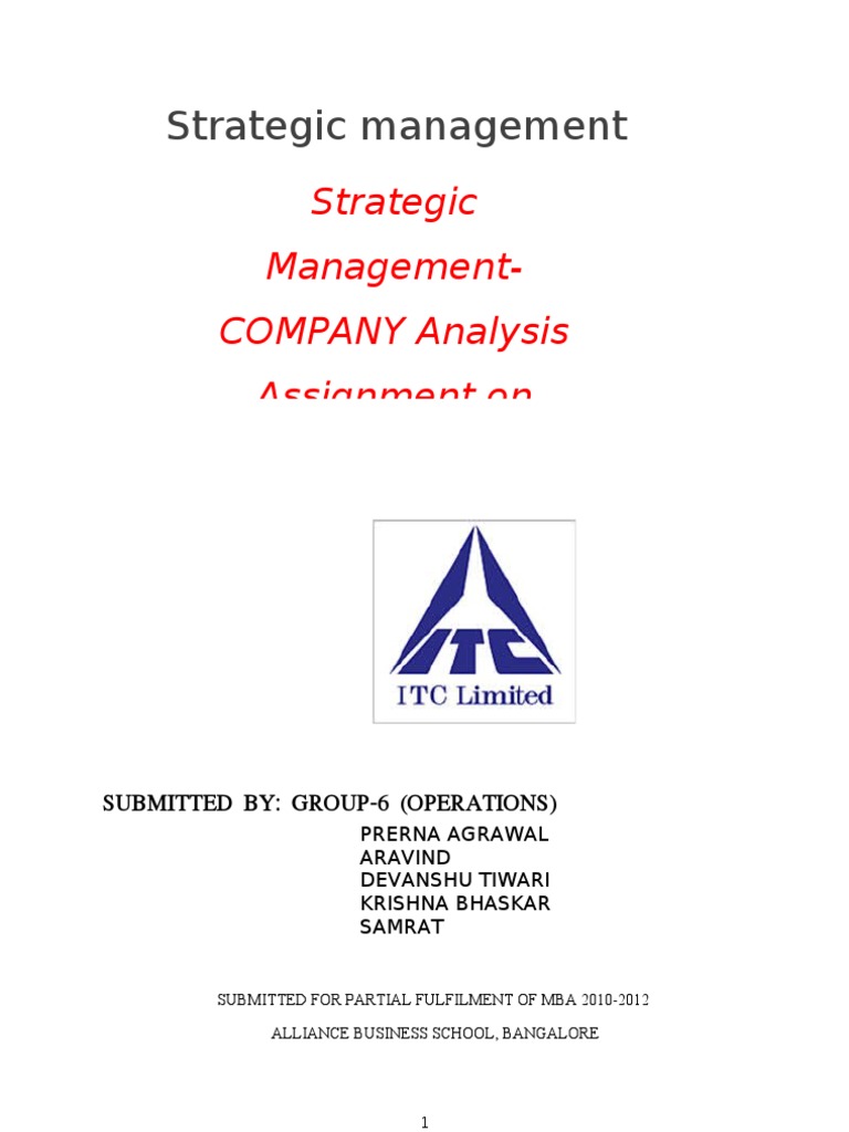 ITC Limited: Strategic Company Analysis | PDF | Strategic Management ...