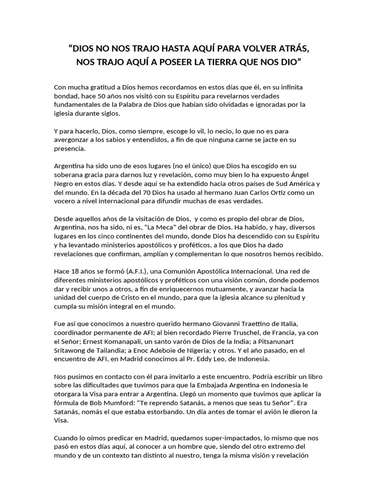 Dios nos trajo aquí para avanzar | PDF | Cristo (título) | eucaristía