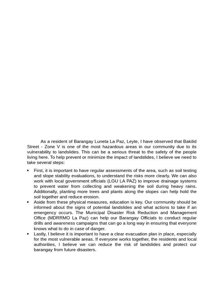 DRR performance task | PDF