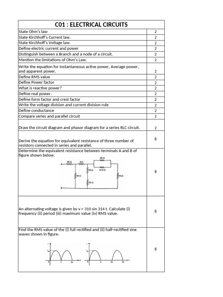 Beee - Important Qus - Iae 1 | PDF | Electric Motor | Transformer