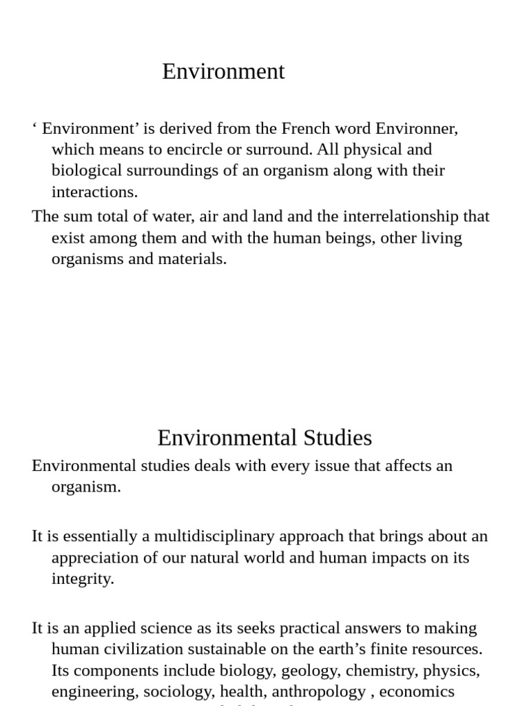 Overview of Environmental Studies | PDF | Food Web | Ecosystem