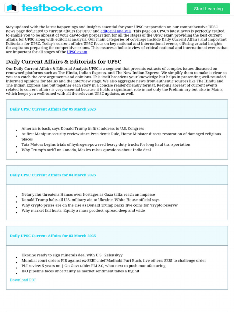 Current Affairs For UPSC 2025 - Daily Current Affairs Magazine PDF ...