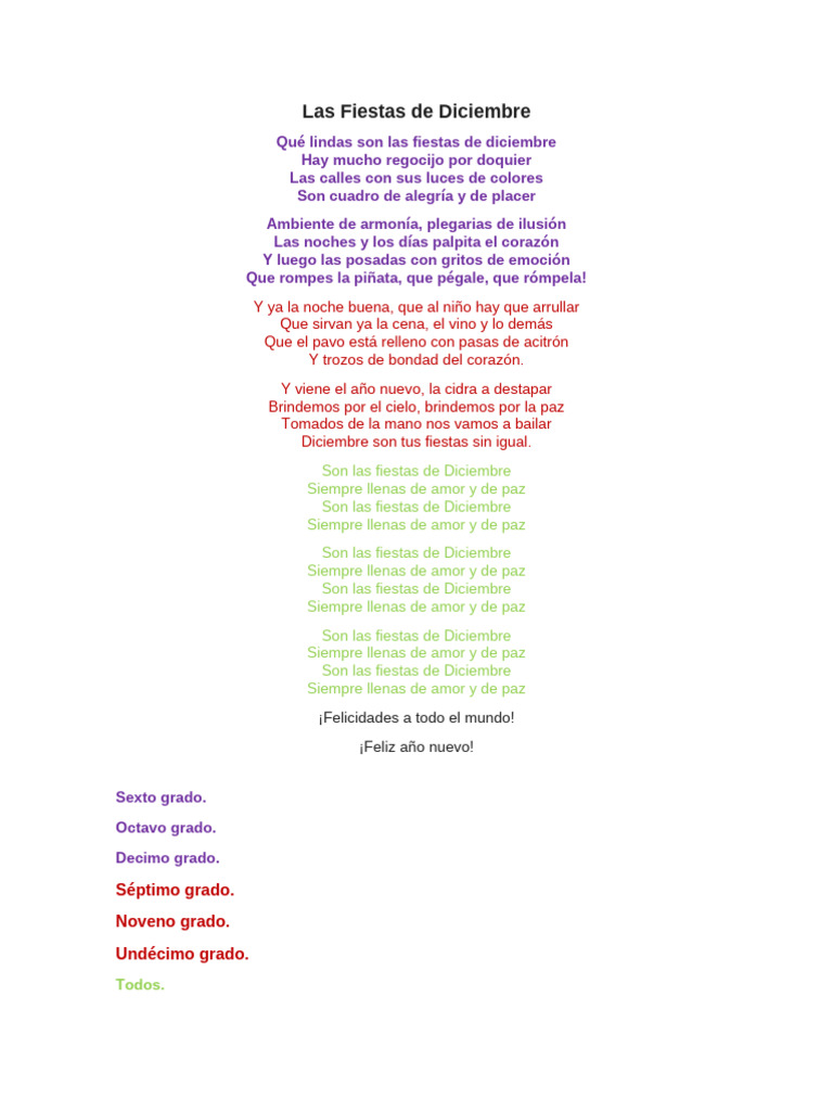 Las Fiestas de Diciembre | PDF