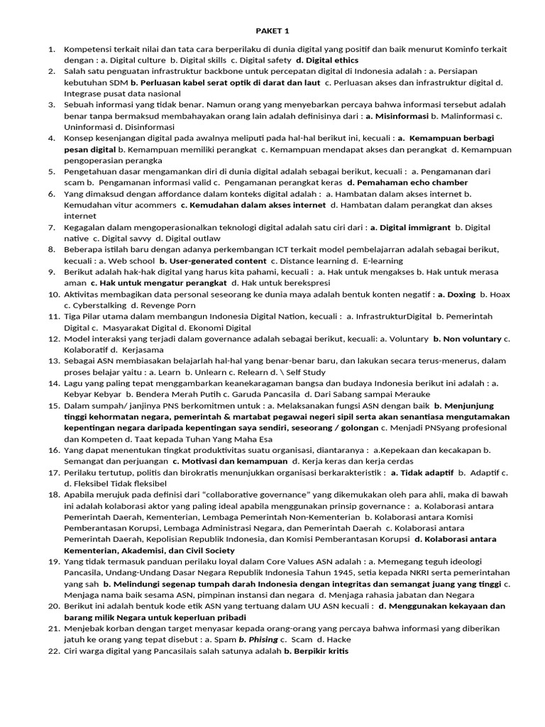 Rekap Soal MOOC | PDF