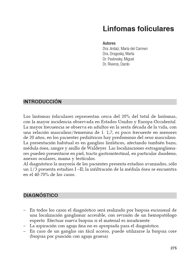 Criterios GELF en Linfomas Foliculares | PDF | Linfoma | Sistema linfático