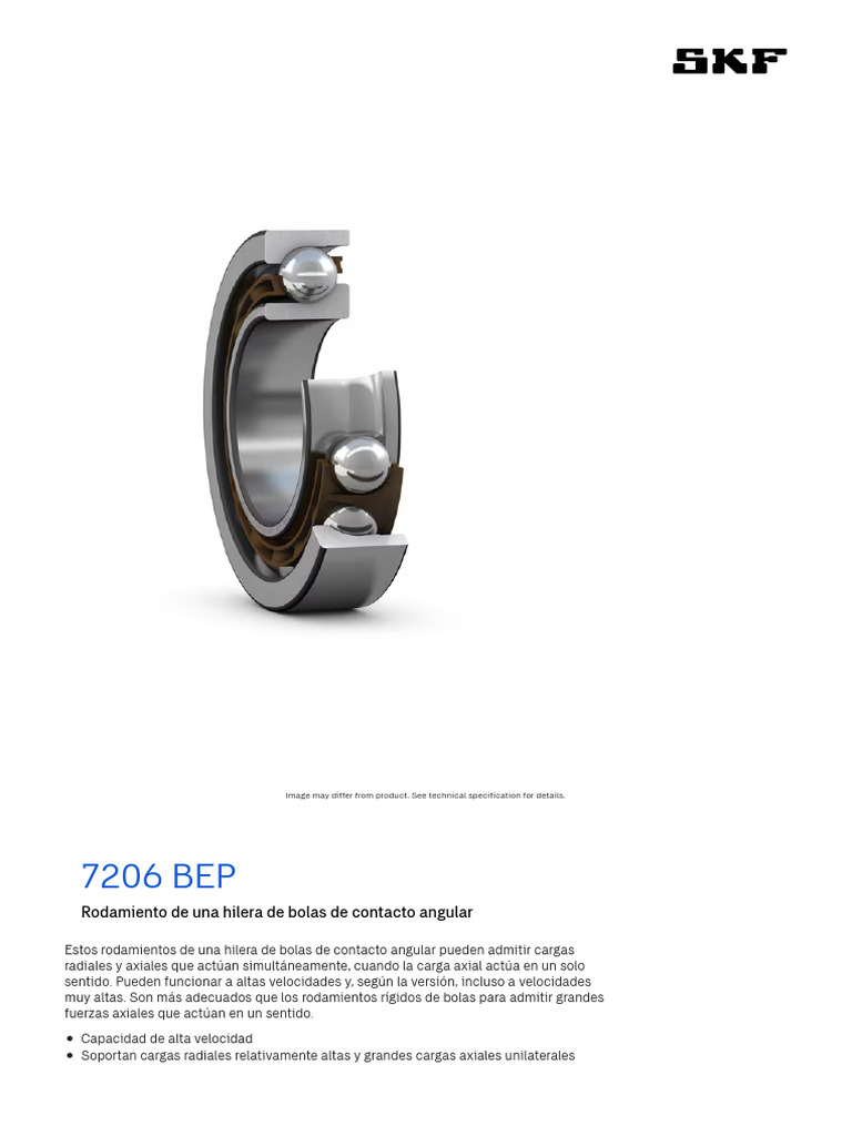 7206 BEP - Rodamientos de bolas de contacto angular _ SKF | PDF | Red mundial | Internet y web