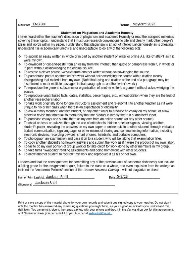 English-Academic Honesty | PDF | Academic Dishonesty | Plagiarism