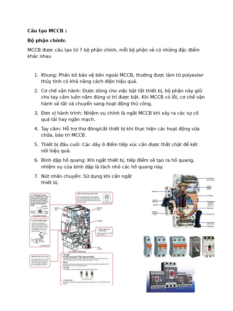 Đặc điểm Cấu tạo MCCB | PDF