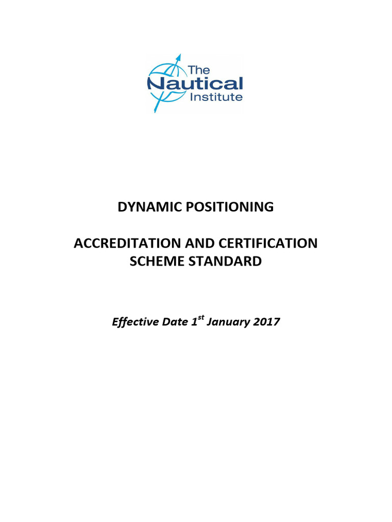 Dynamic Positioning Training Standards Guide | PDF