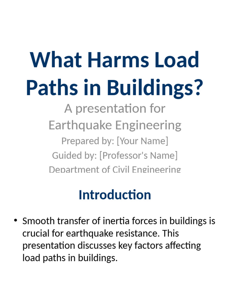 Earthquake Load Paths Final | PDF