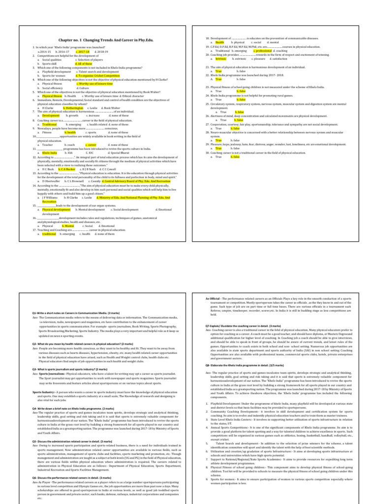 PE - CHP 1 To 6 | PDF | Olympic Games | Sports