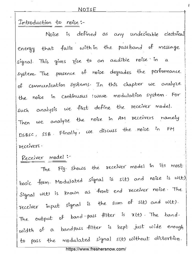 Ac Unit-5 Noise & Pulse Analog Modulation | PDF