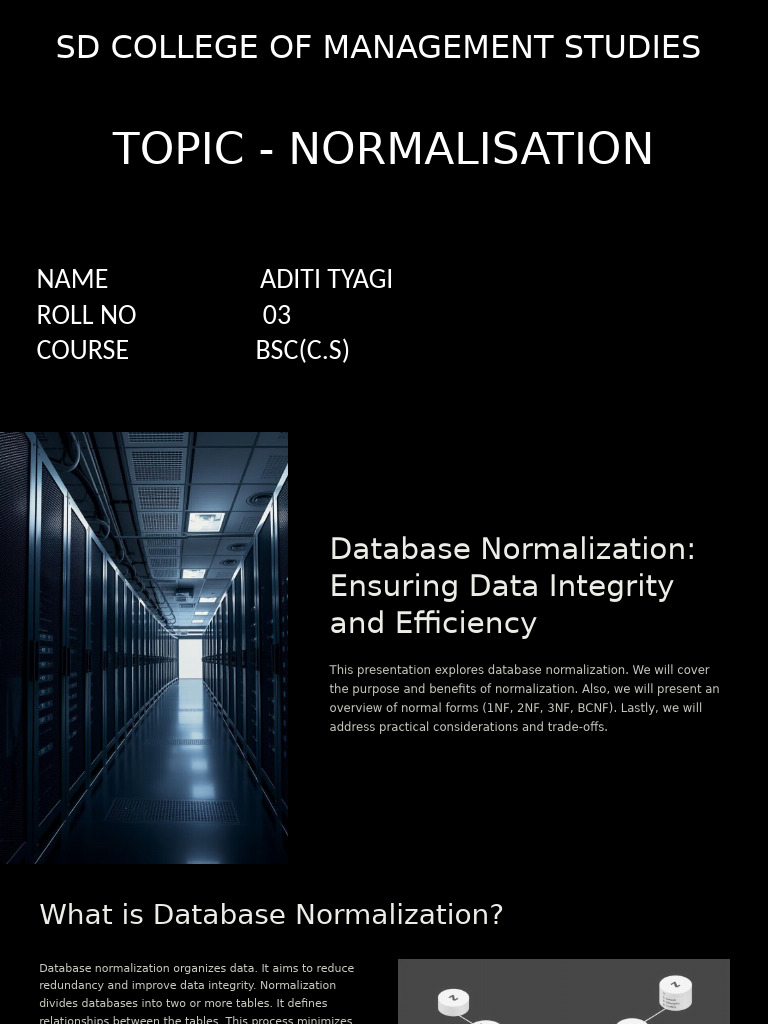 Database Normalization Ensuring Data Integrity and Efficiency | PDF | Information Technology ...