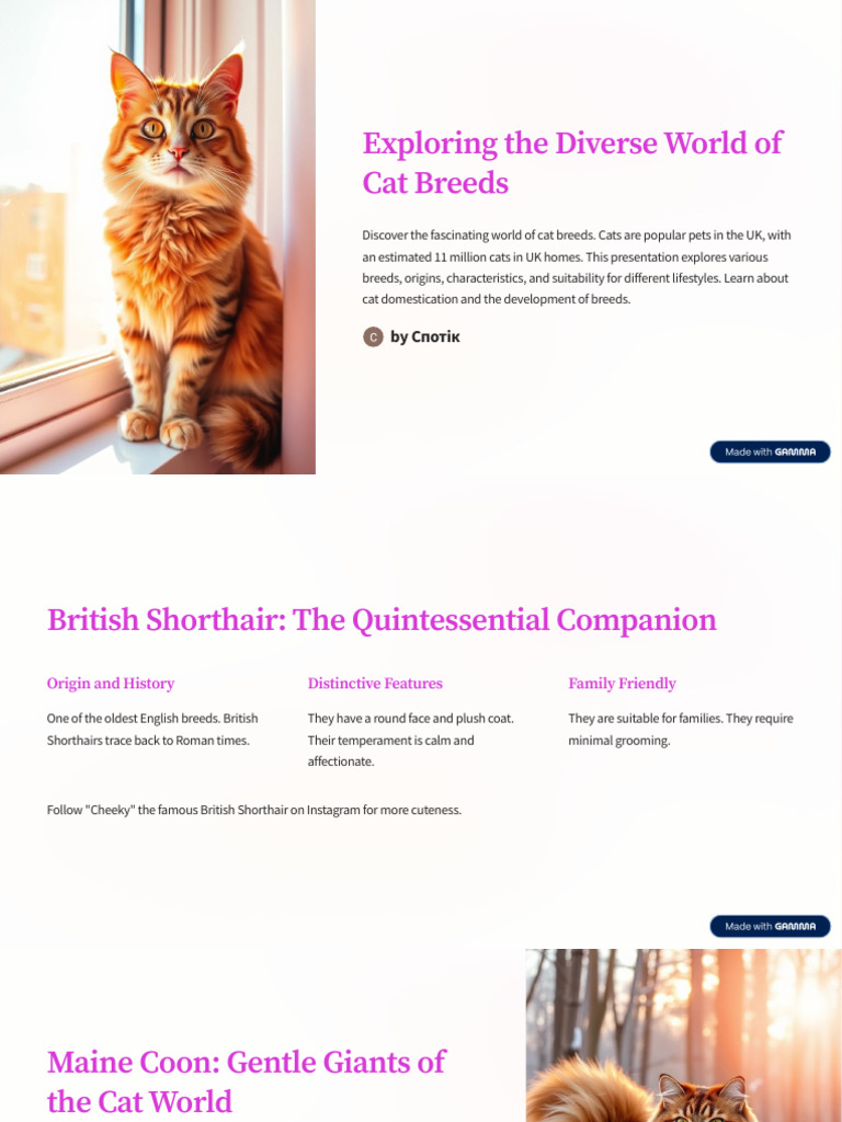 Exploring The Diverse World of Cat Breeds | PDF | Cats | Cat Types
