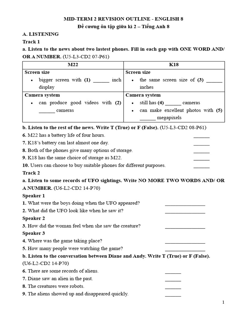 English 8 Mid-Term 2 Revision Guide | PDF | Robot | Robotics