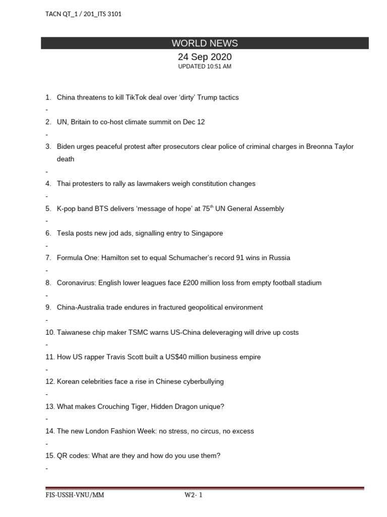 W2o. TACN 1 - Combined File - MM | PDF | Peacekeeping | United Nations