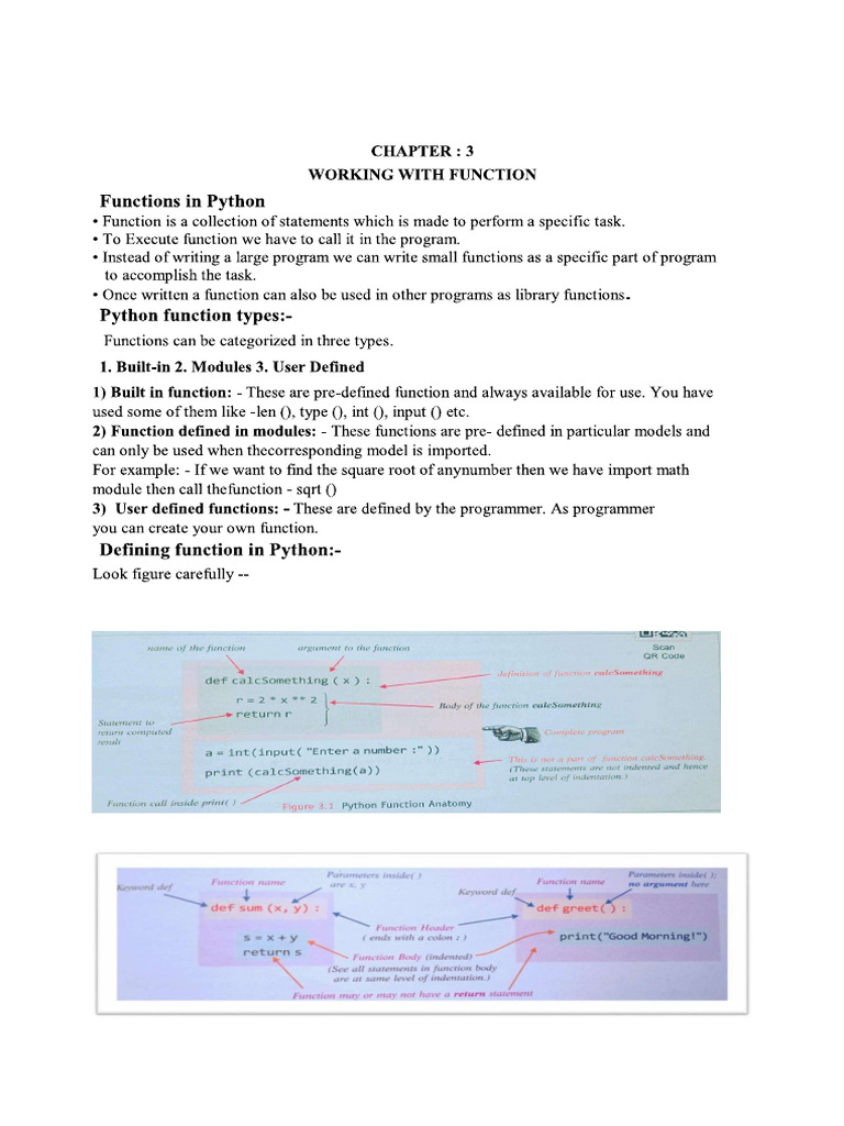 Working With Functions Notes | PDF